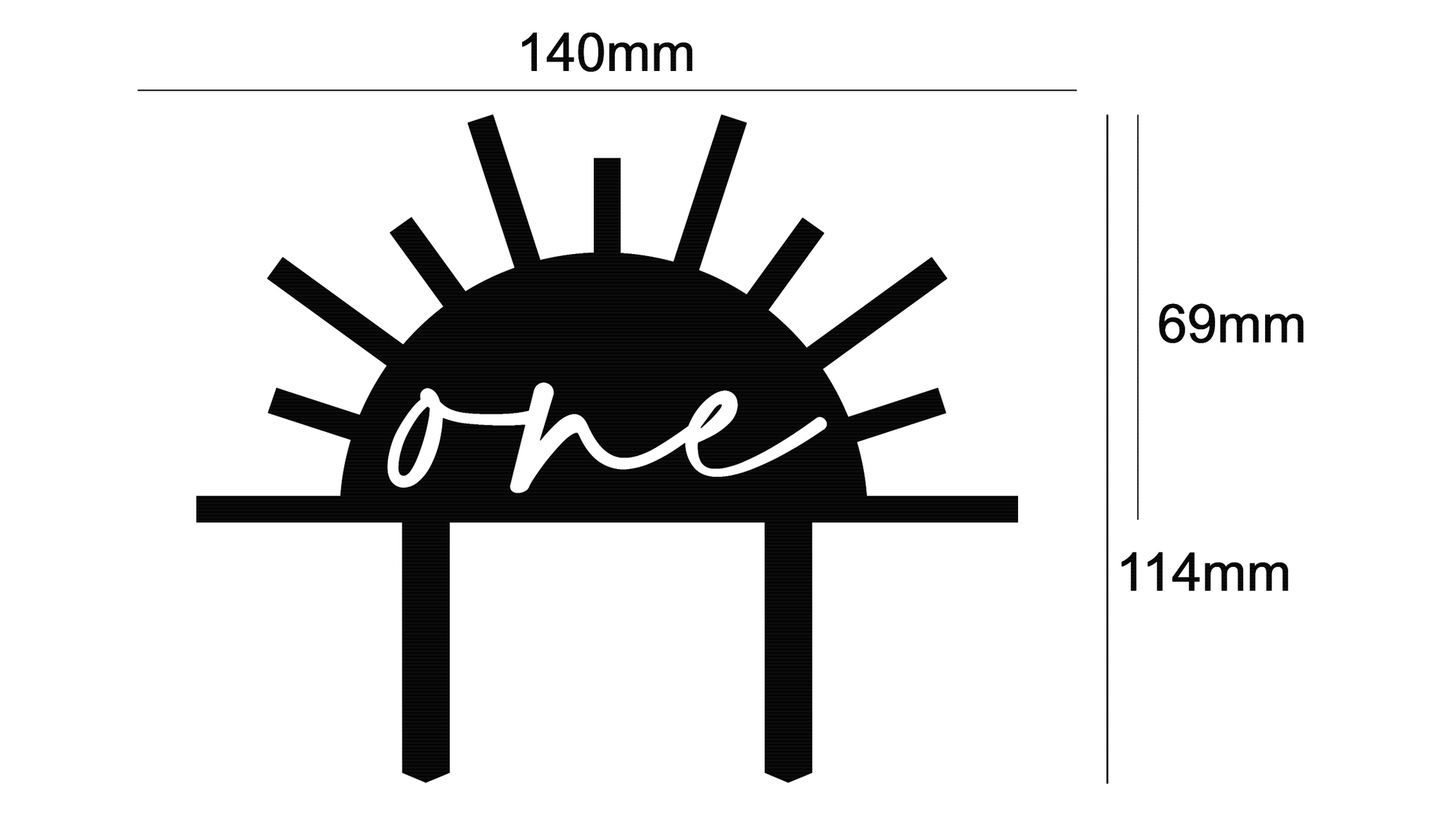Boho Half Sun Cake Topper – Boundless Impressions